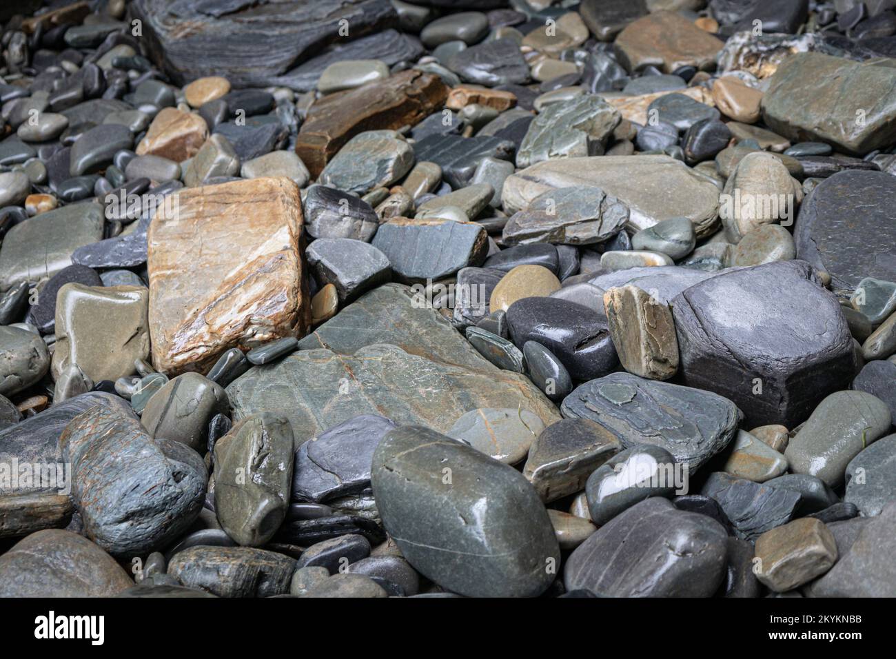 Sea pebbles close up background, copy space Stock Photo - Alamy