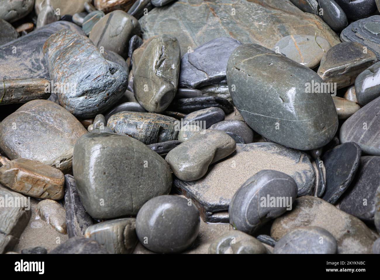 Sea pebbles close up background, copy space Stock Photo - Alamy