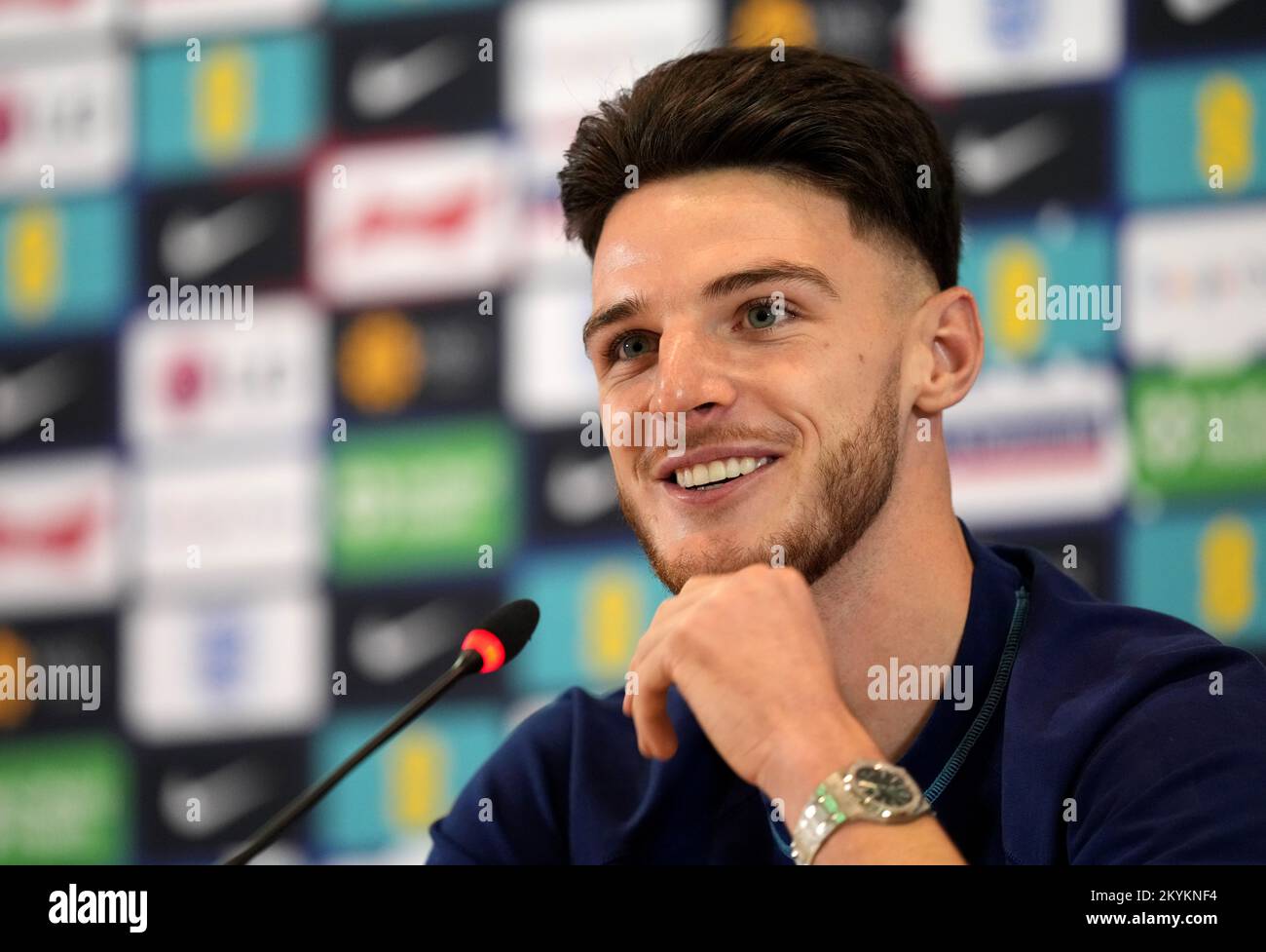 England's Declan Rice during a press conference at Al Wakrah Sports ...
