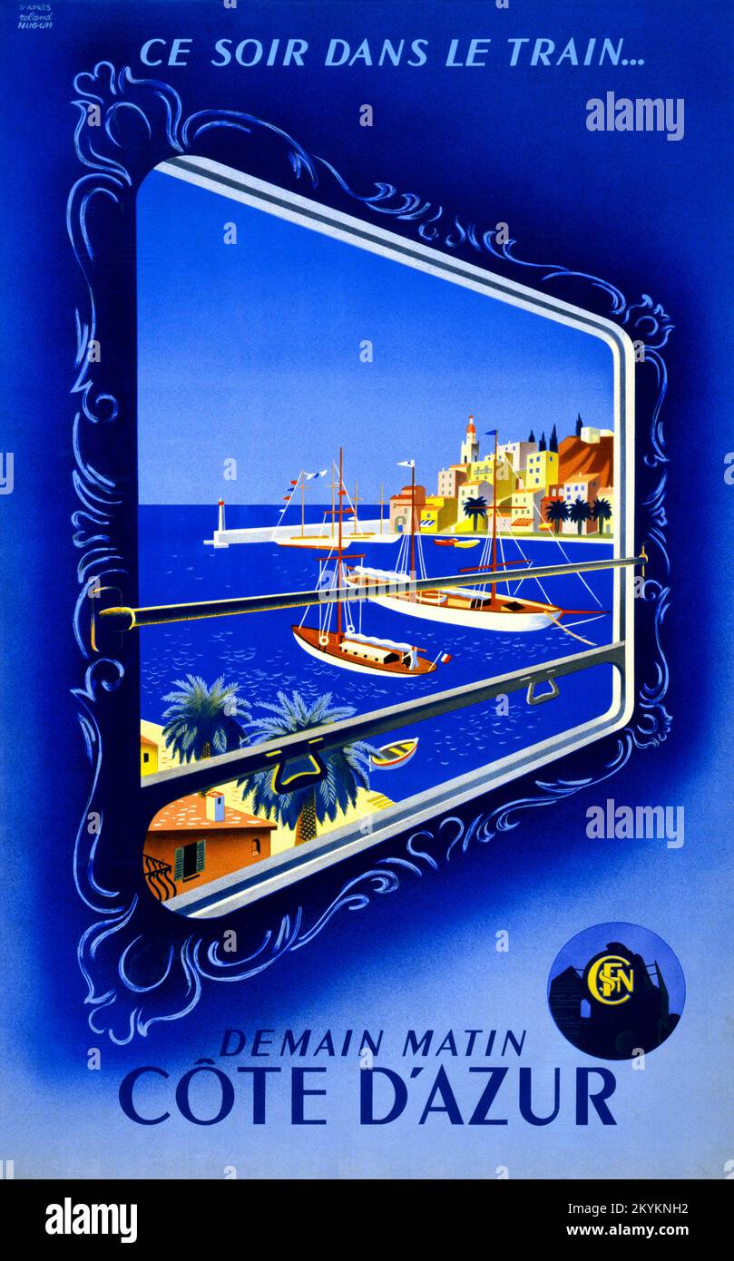 Cote d'azur train poster hi-res stock photography and images - Alamy