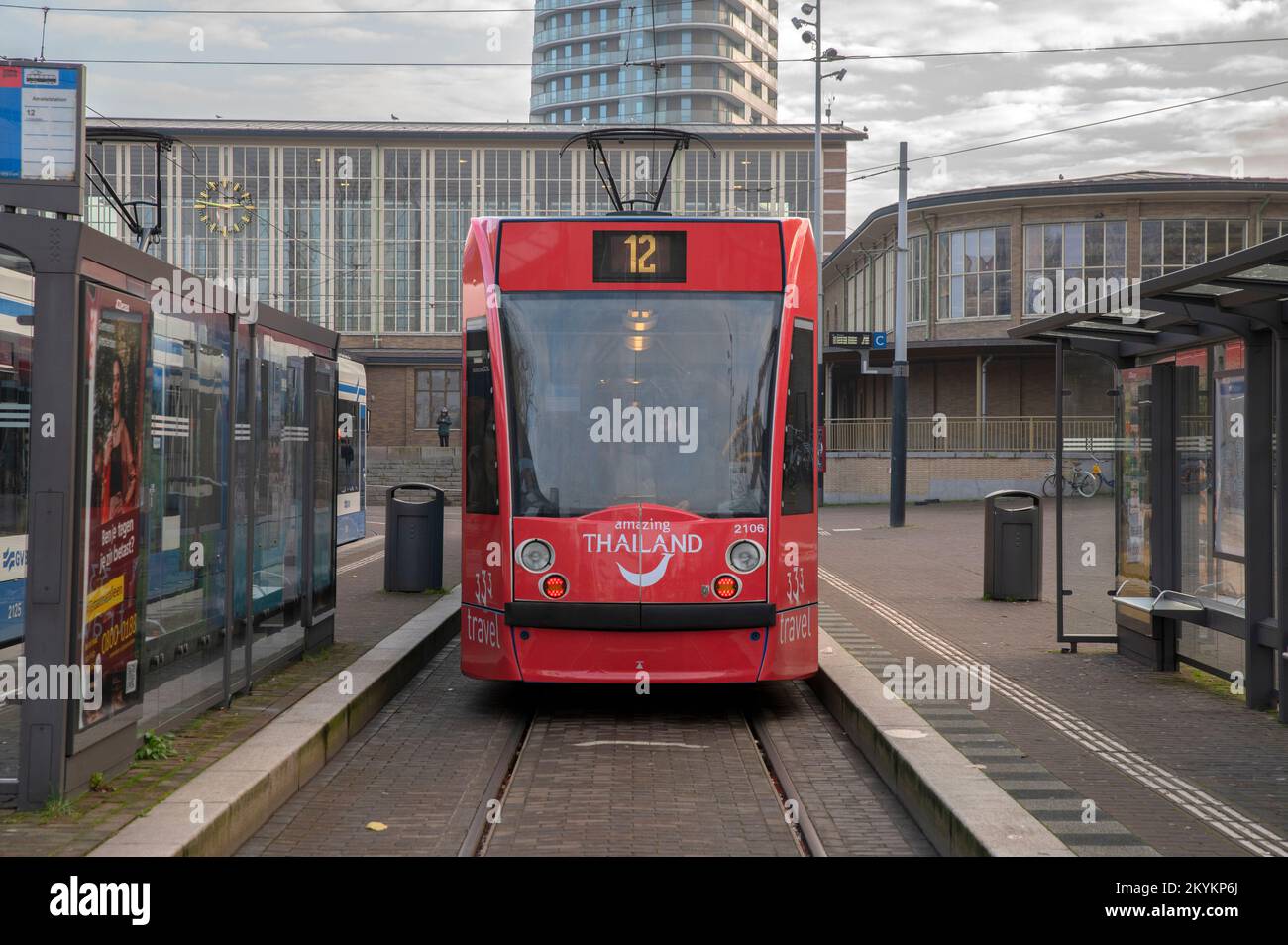 Amazing Thailand Theme Tram At The Amstel Train Station At Amsterdam ...