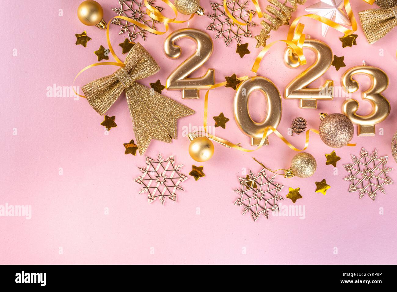 New year 2023 celebration greeting card background Gold numbers 2023 ...