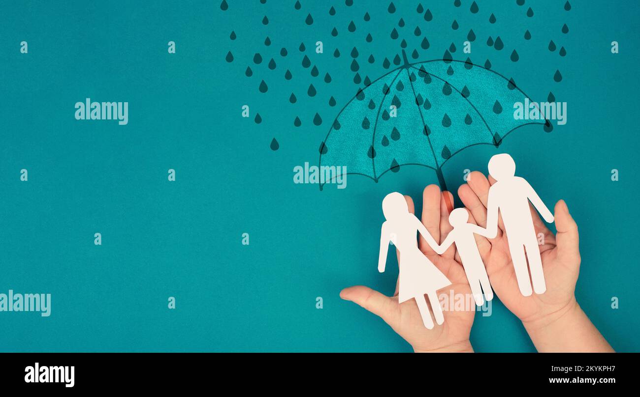 Umbrella protects family from difficult problems, help and support ...