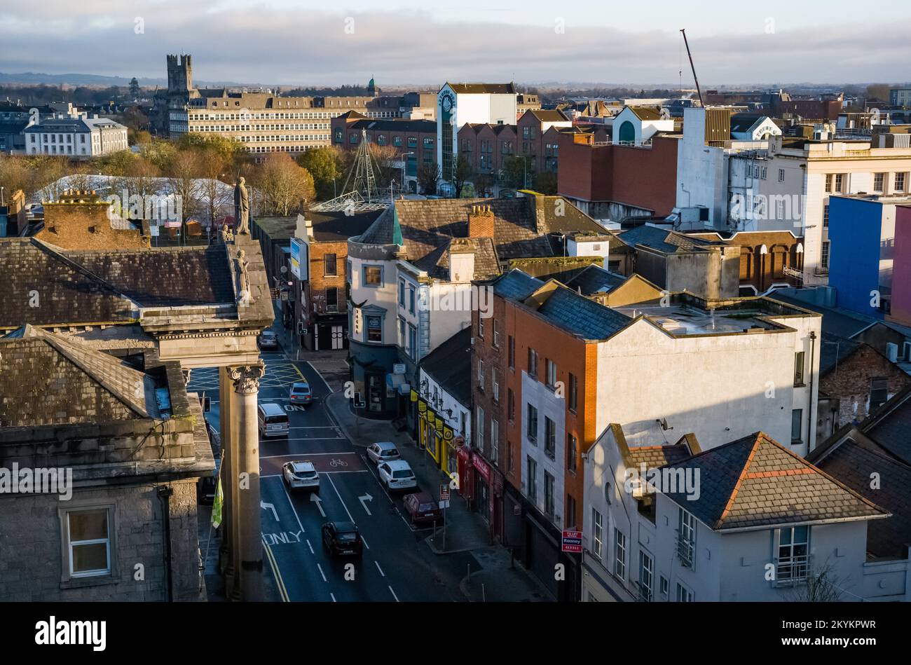 Limerick, Ireland - 22nd November 2022: Looking down on Henry street in ...