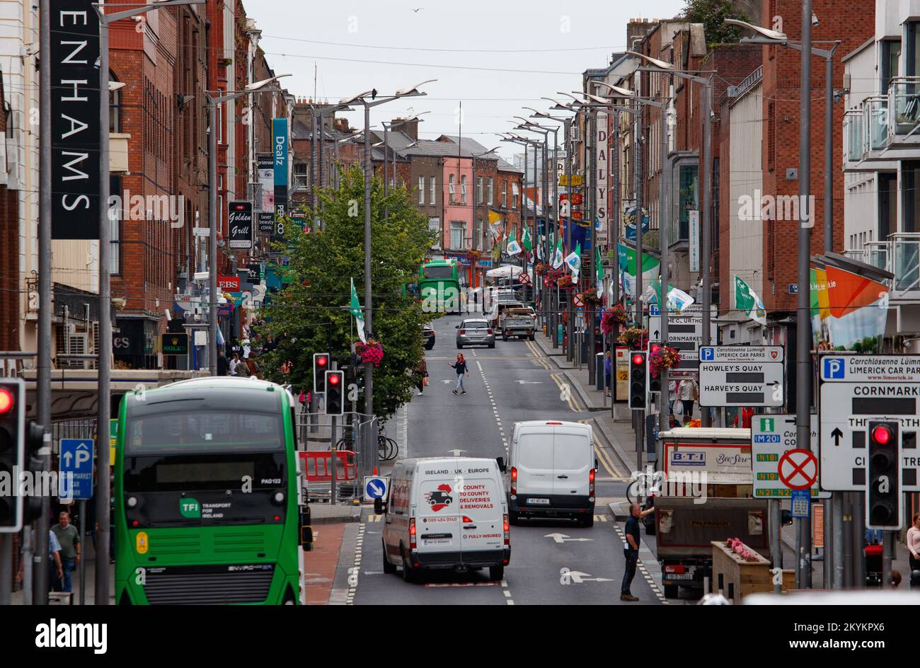 Limerick, Ireland - 28th July 2022: Sarsfield and William street in ...