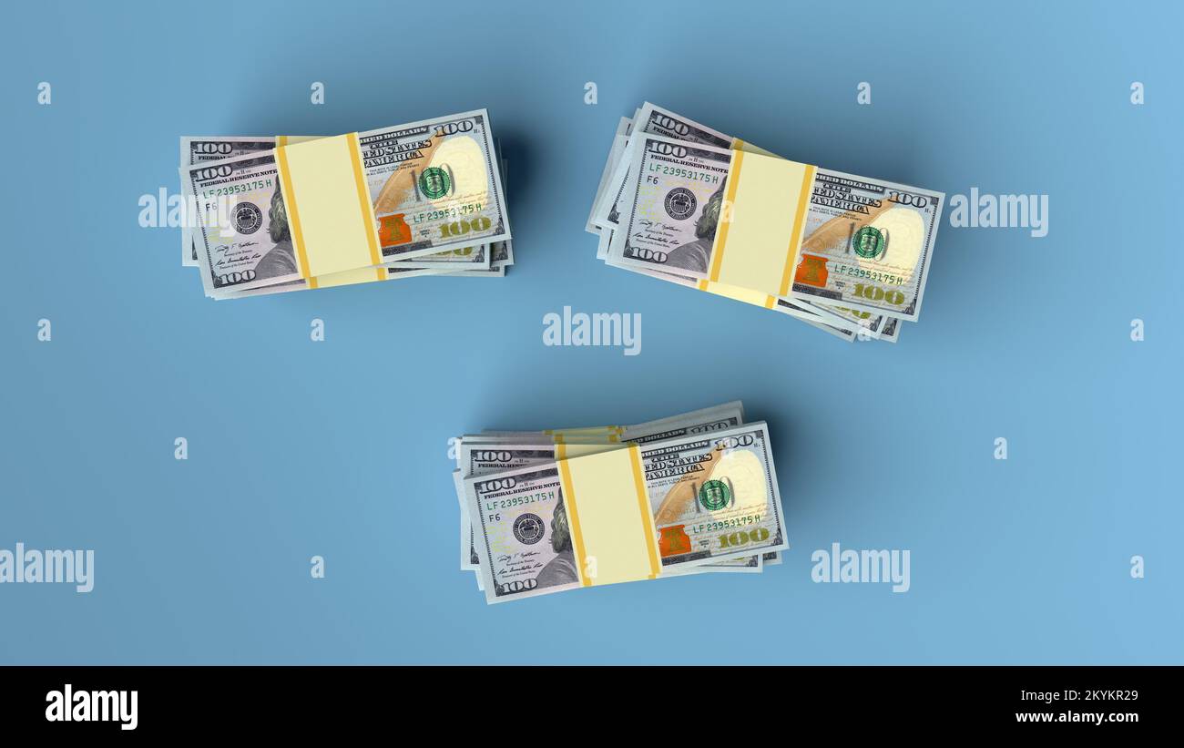 Big money stacks from dollars isolated on white background. Dollar ...