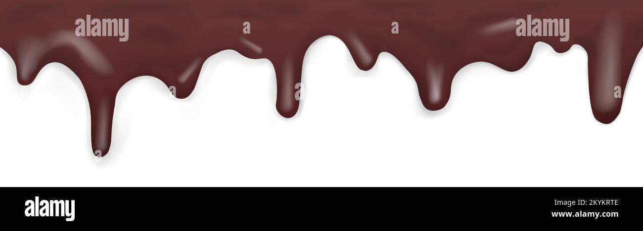 Dark dripping caramel, pattern on white background - Vector ...