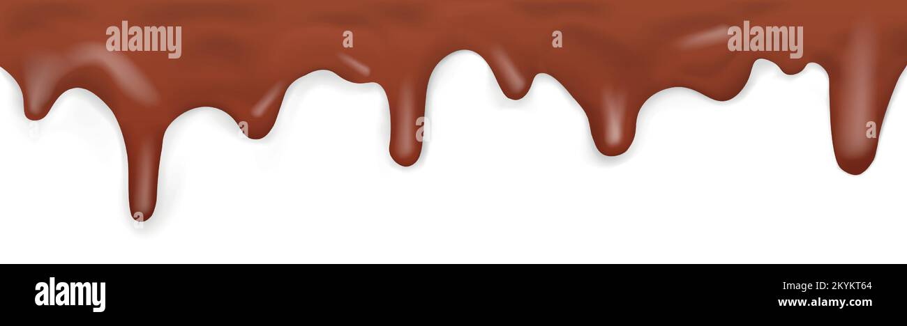 Dark dripping caramel, pattern on white background - Vector ...