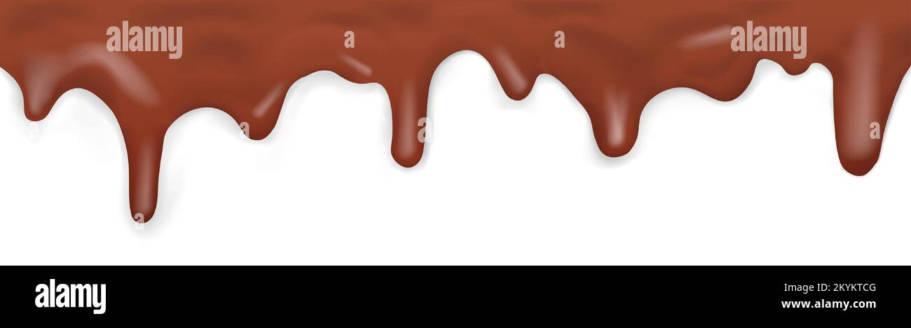 Dark dripping caramel, pattern on white background - Vector ...