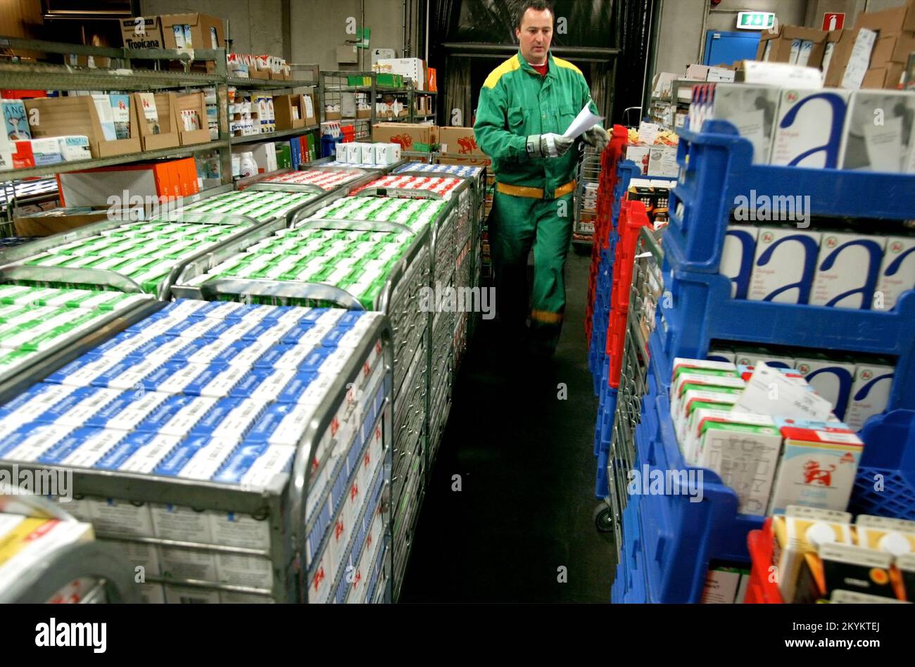 Early morning, the loading dock at Arla in Linköping, Sweden. Delivery ...
