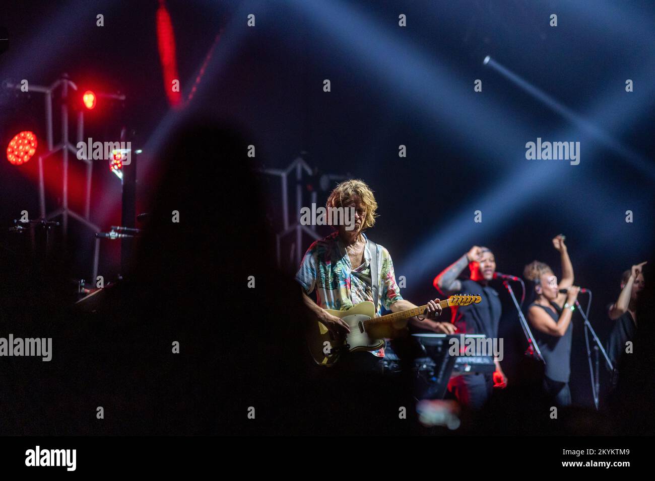 Sting, real name Gordon Sumner, live performance on stage. Bass player ...