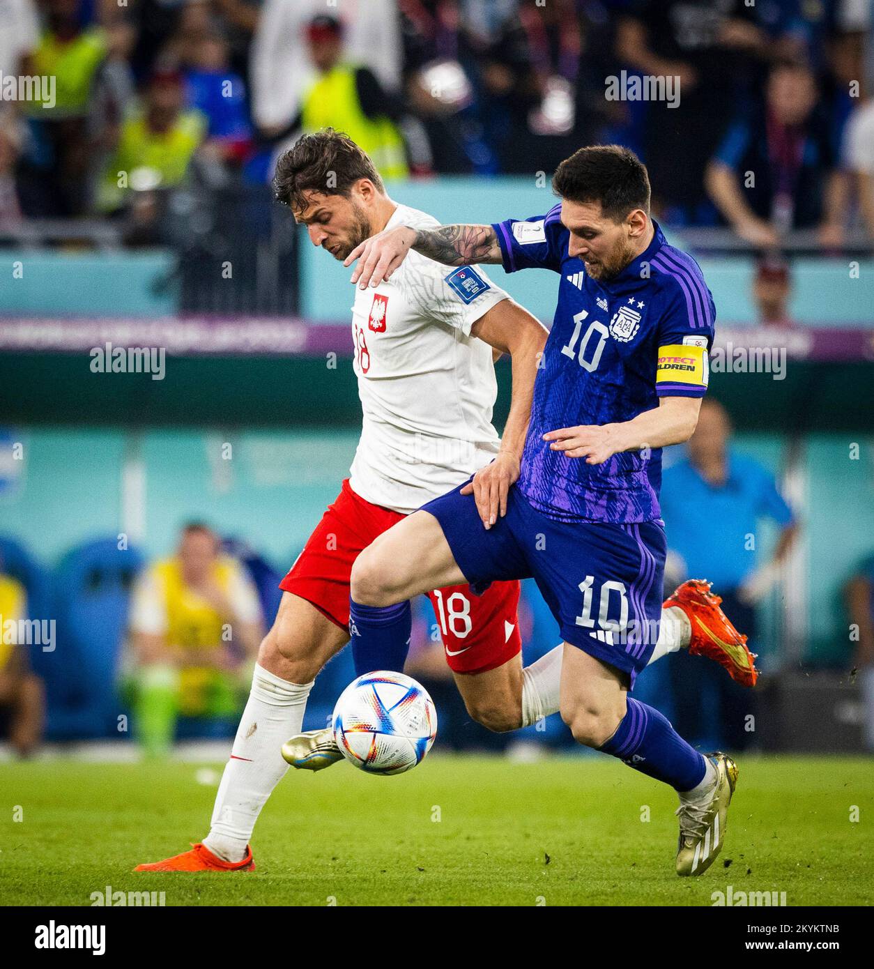Doha, Qatar. 30th Nov, 2022. Lionel Messi (Arg), Bartosz Bialkowski ...