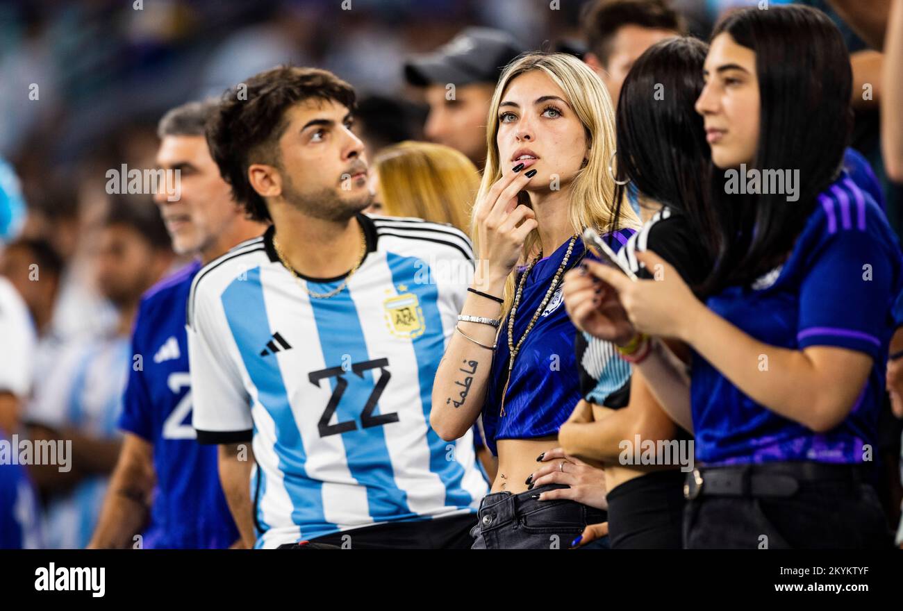 Doha, Qatar. 30th Nov, 2022. Argentine fans Poland - Argentina Polen ...