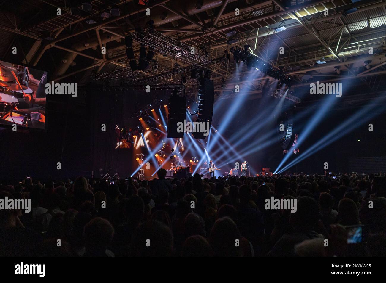 Sting, real name Gordon Sumner, live performance on stage. Bass player ...