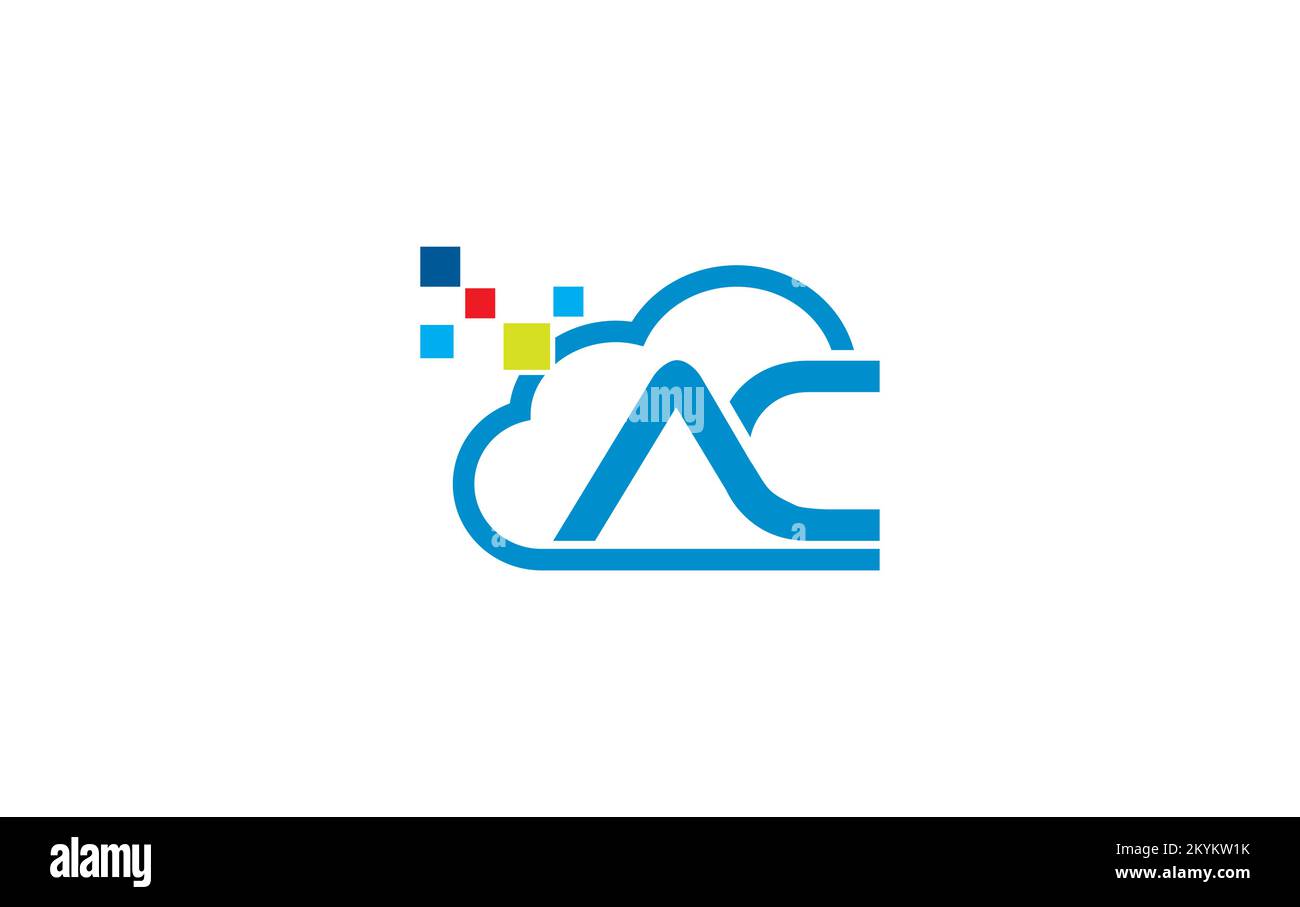 Cloud technology logo and Cloud Tech monogram Template and science and ...