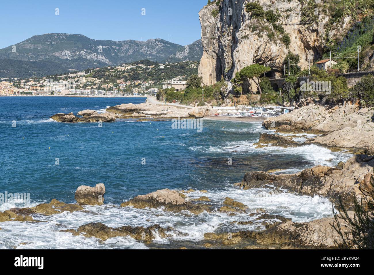 The beautiful Balzi Rossi beach in Ventimiglia Stock Photo - Alamy
