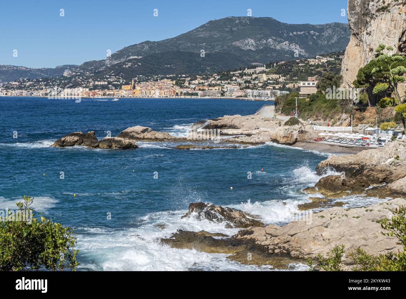 Ventimiglia, Italy - 07-07-2021: The beautiful Balzi Rossi beach in ...