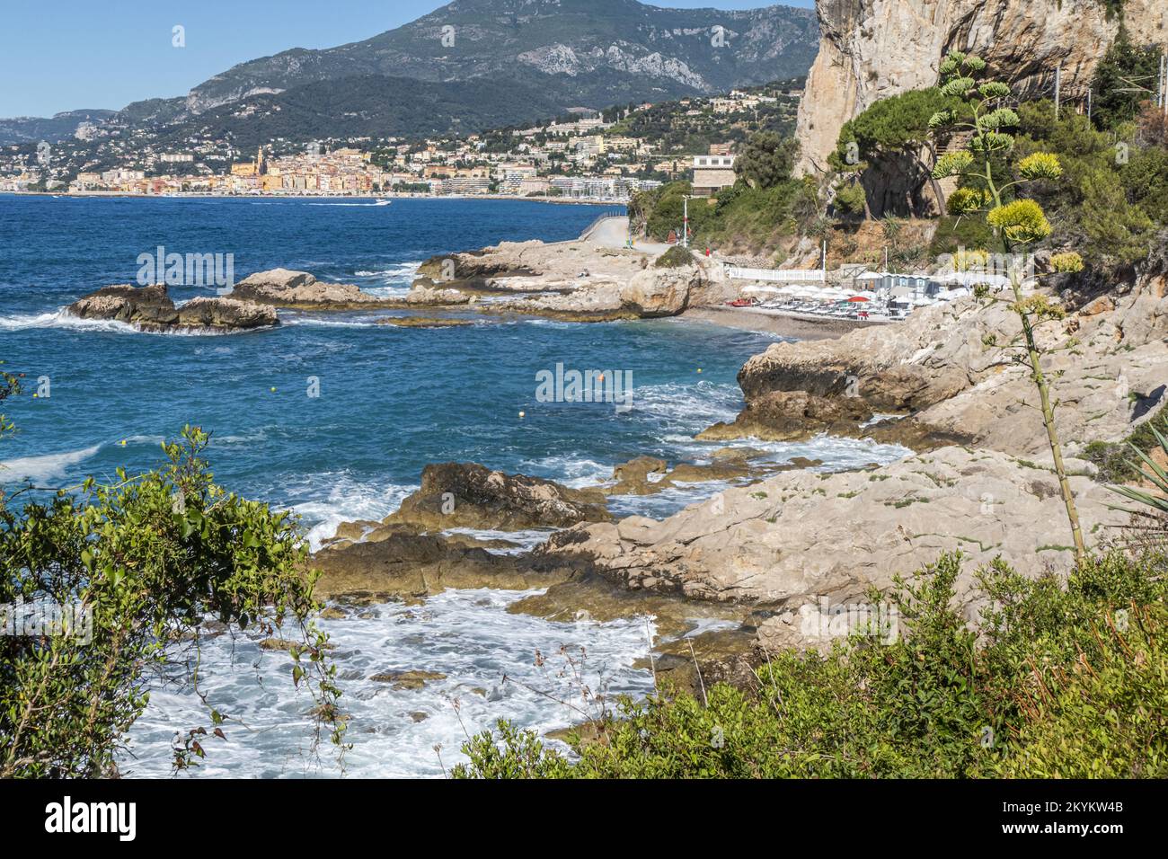 Ventimiglia, Italy - 07-07-2021: The beautiful Balzi Rossi beach in ...