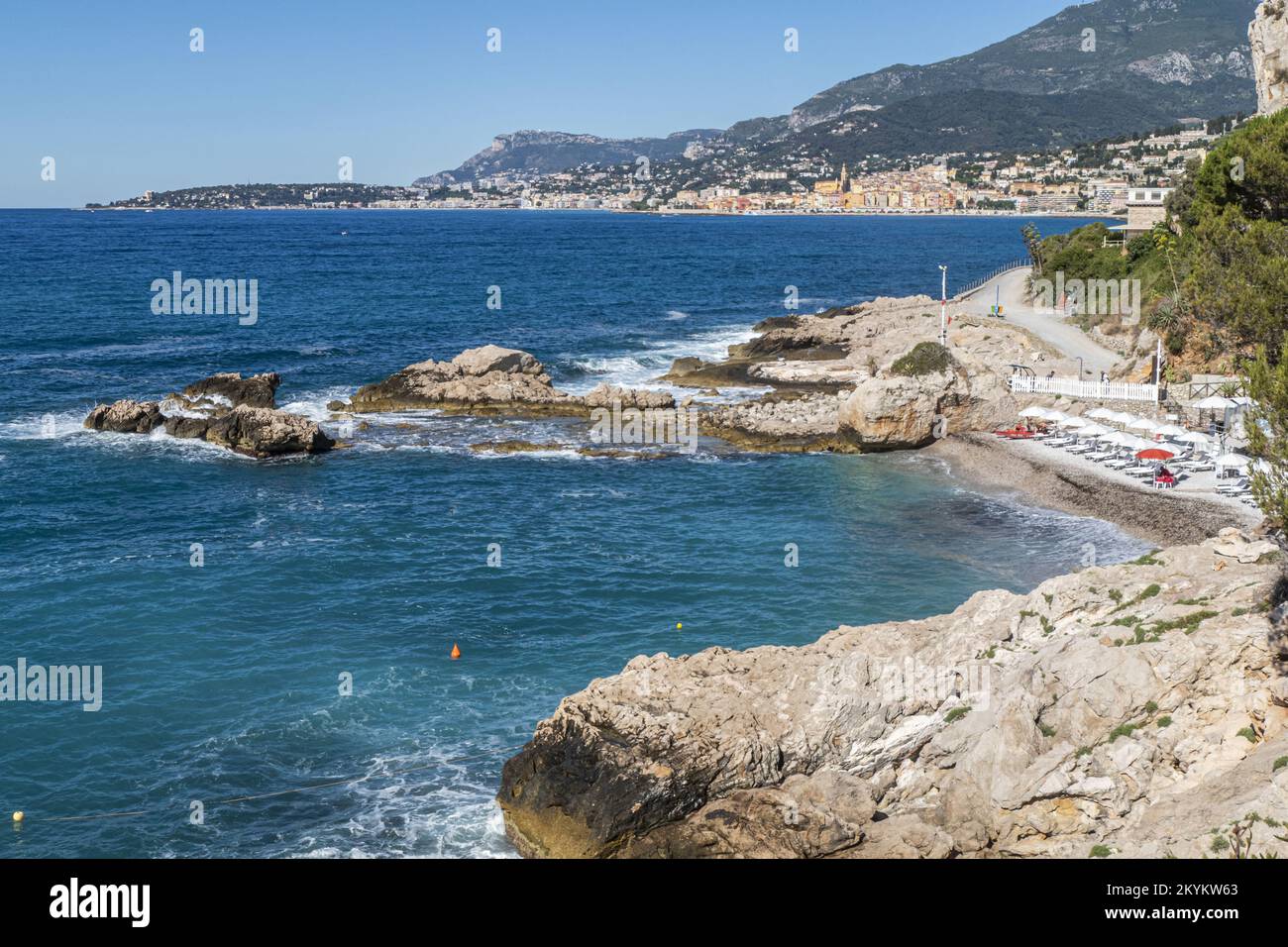 Ventimiglia, Italy - 07-07-2021: The beautiful Balzi Rossi beach in ...