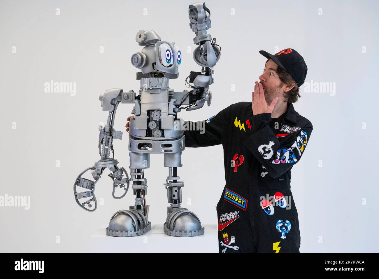 London, UK. 1 December 2022. Artist Philip Colbert unveils LobstarBot ...