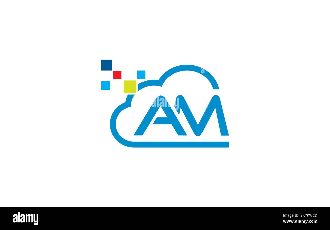 Cloud technology logo and Cloud Tech monogram Template and science and ...
