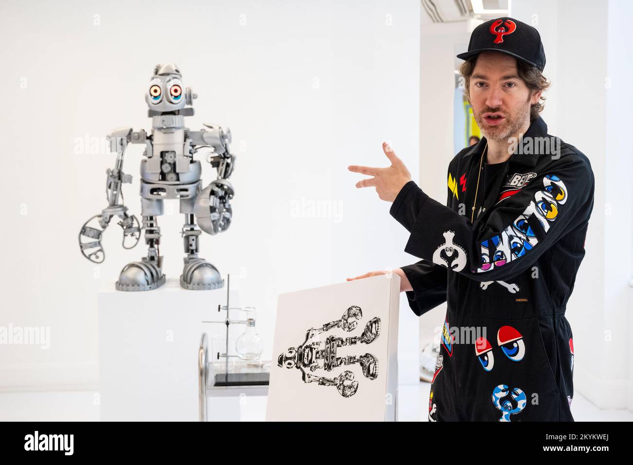 London, UK. 1 December 2022. Artist Philip Colbert unveils LobstarBot ...