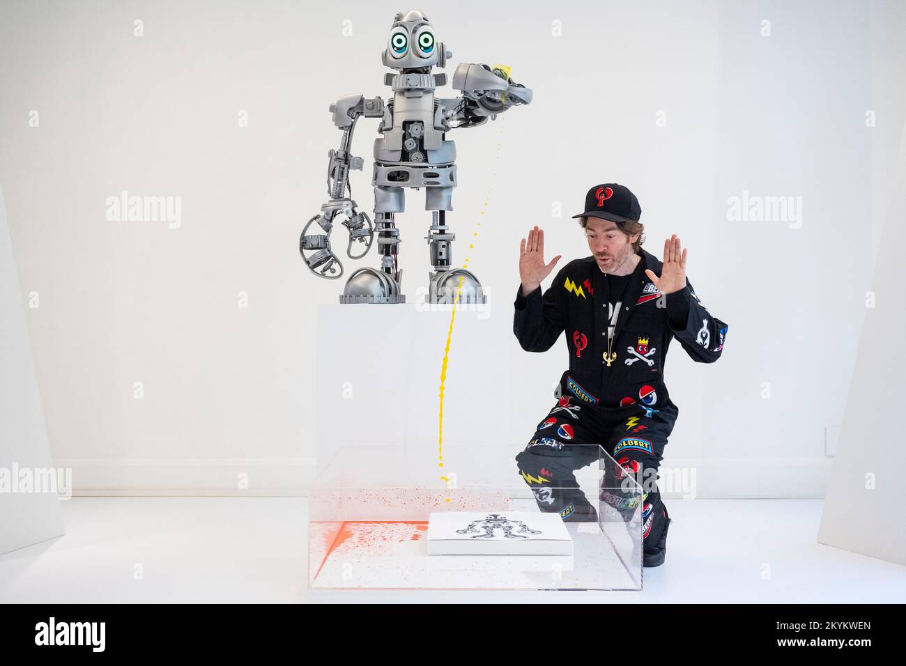 London, UK. 1 December 2022. Artist Philip Colbert unveils LobstarBot ...