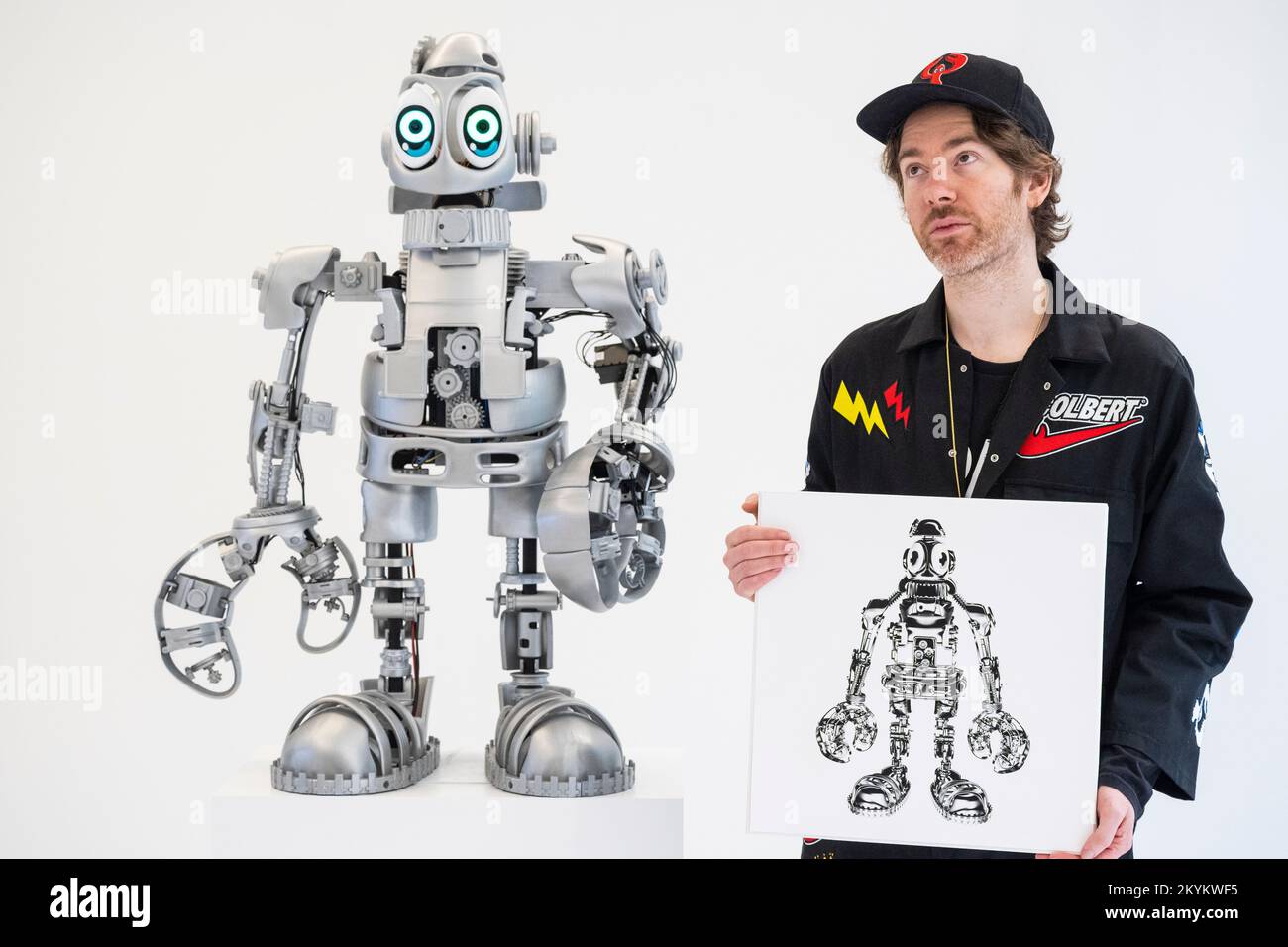 London, UK. 1 December 2022. Artist Philip Colbert unveils LobstarBot ...