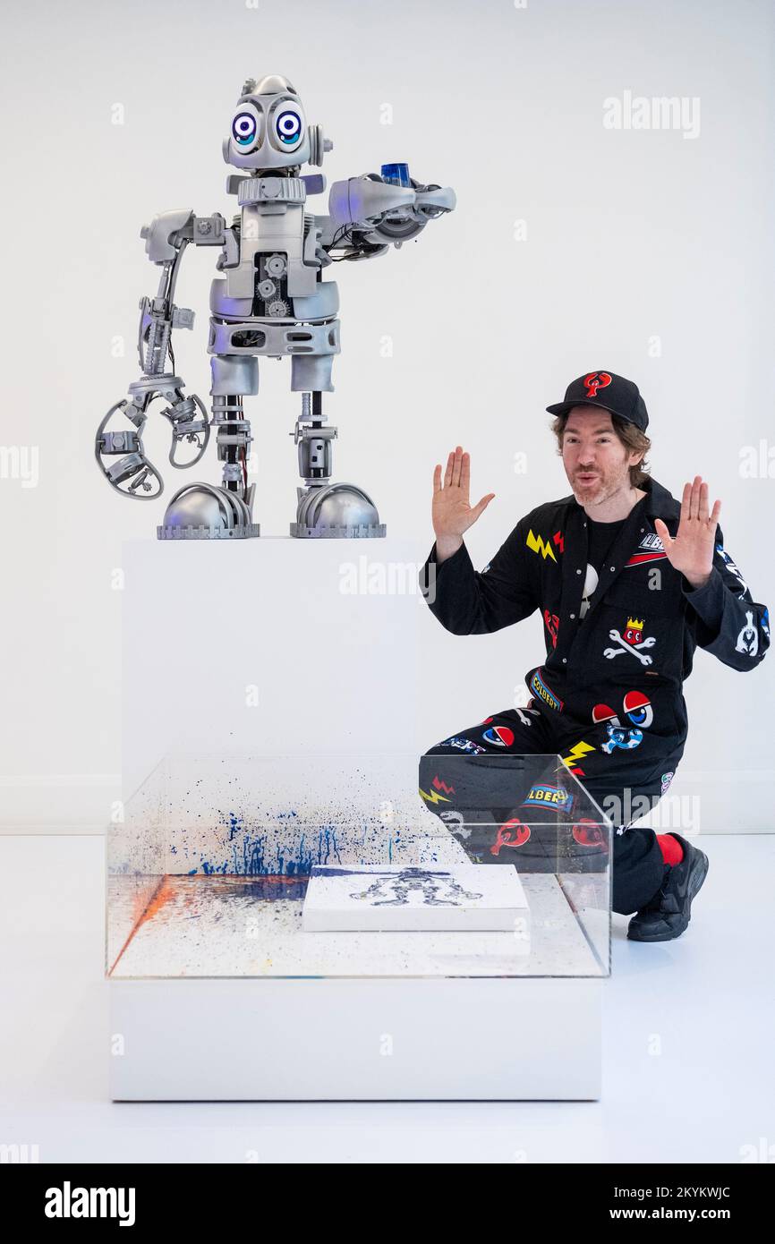 London, UK. 1 December 2022. Artist Philip Colbert unveils LobstarBot ...