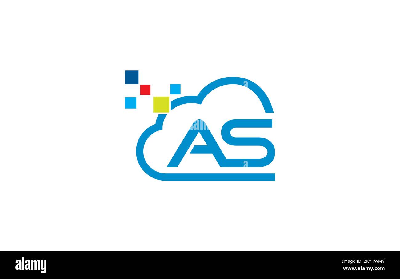 Cloud technology logo and Cloud Tech monogram Template and science and ...