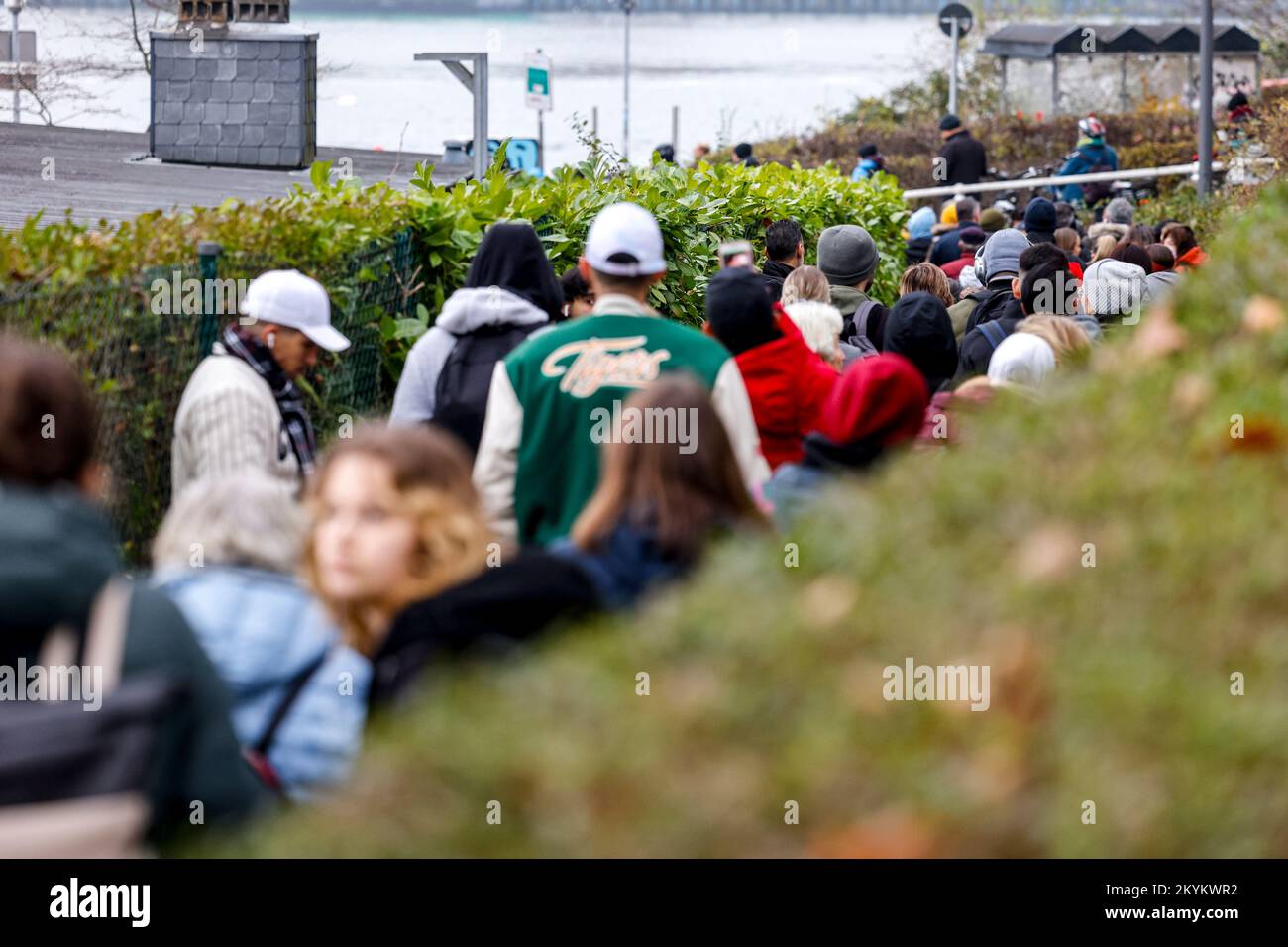 Kiel, Germany. 01st Dec, 2022. Passengers of the canal ferry in ...