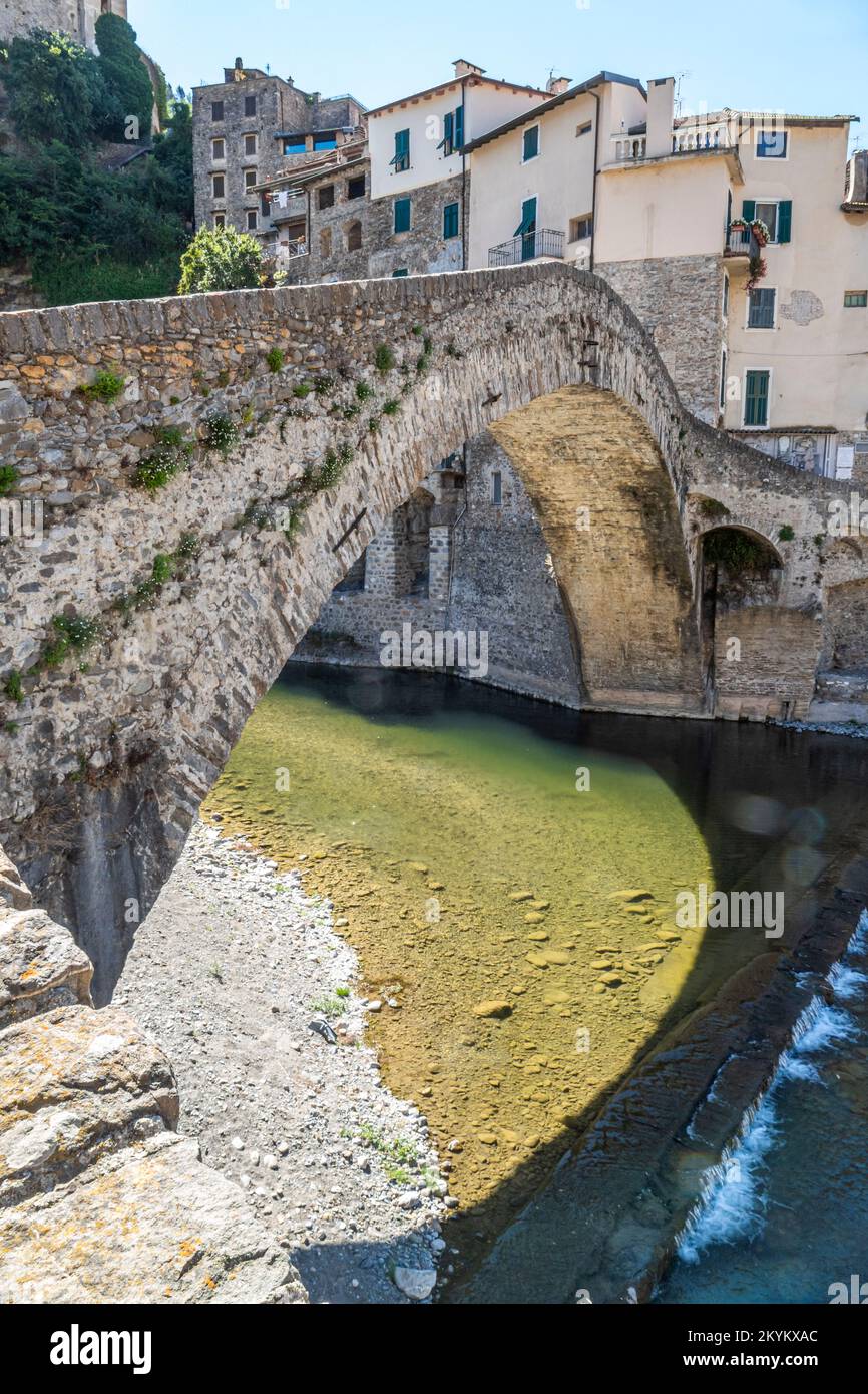 Dolceacqua, Italy - 06-07-2021: The beautiful Roman stone bridge in ...