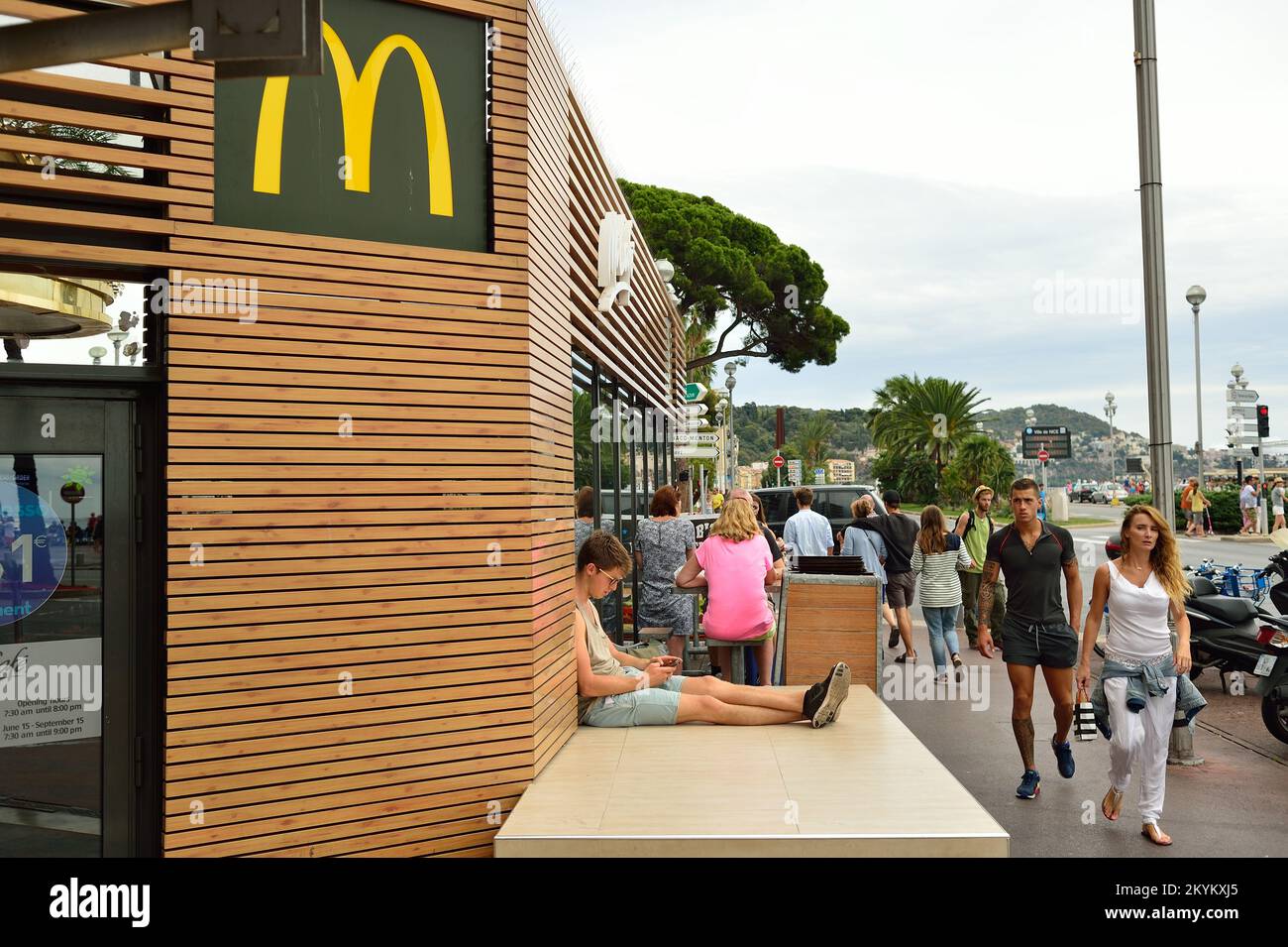 NICE, FRANCE - AUGUST 15, 2015: McDonald's restaurant exterior ...