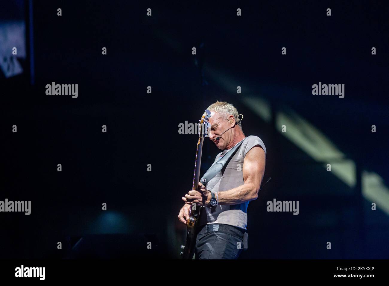 Sting Real Name Gordon Sumner Live Performance On Stage Bass Player And Lead Vocals Stock