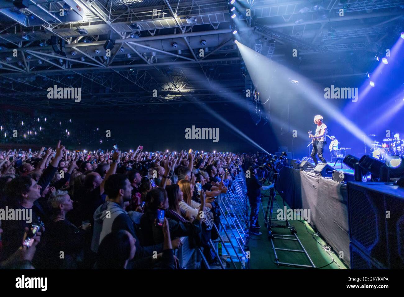 Sting, real name Gordon Sumner, live performance on stage. Bass player ...