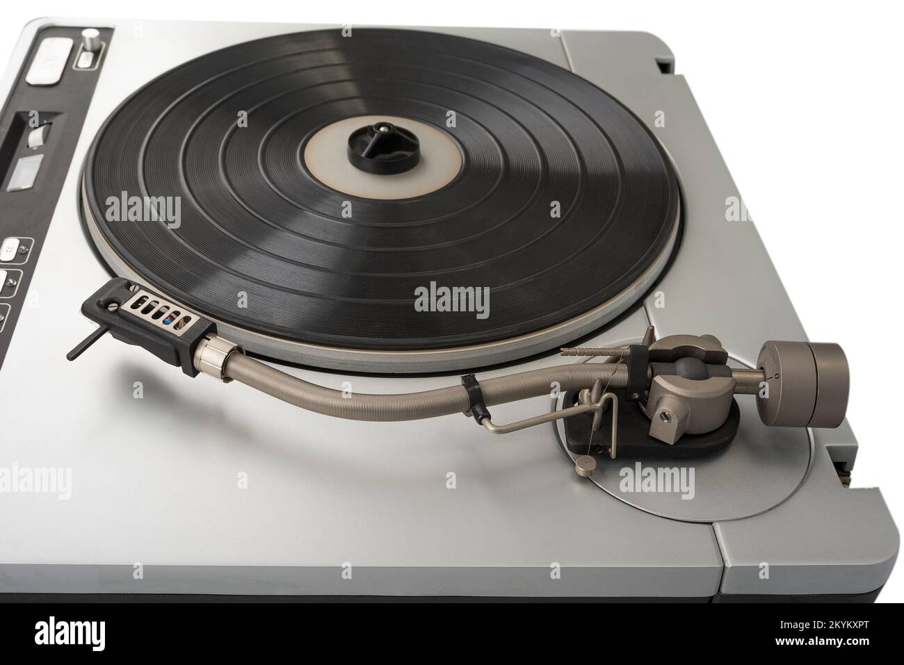 Hi-fi turntable from 80s on a white Stock Photo - Alamy
