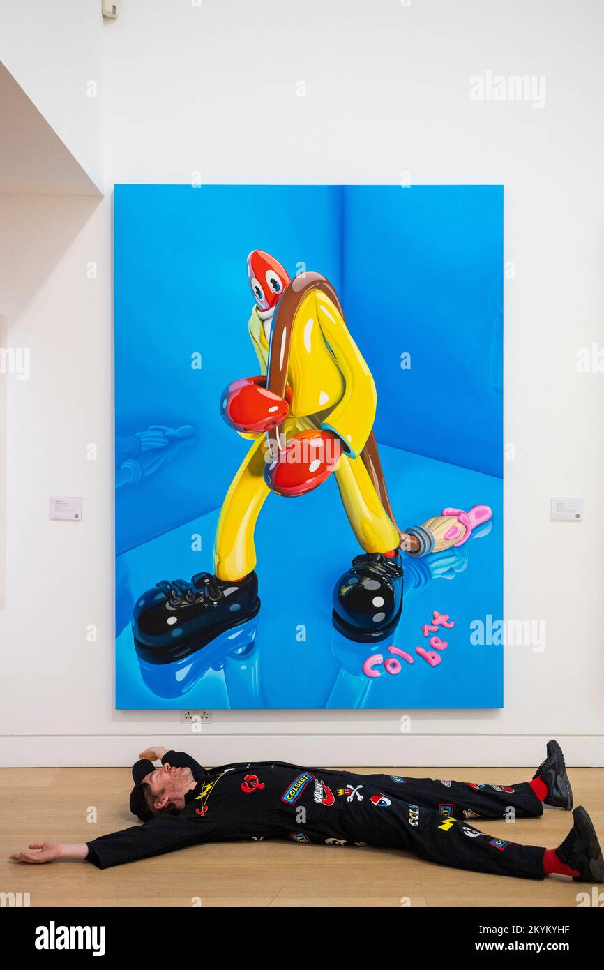 London, UK. 1 December 2022. Artist Philip Colbert with his work 'The ...
