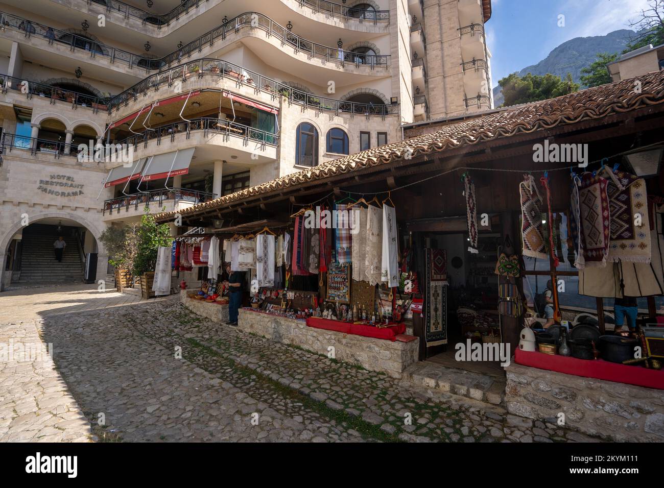 Traditional Ottoman market in Kruja, birth town of National Hero ...