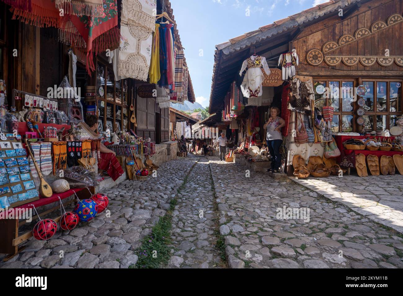 Traditional Ottoman market in Kruja, birth town of National Hero ...
