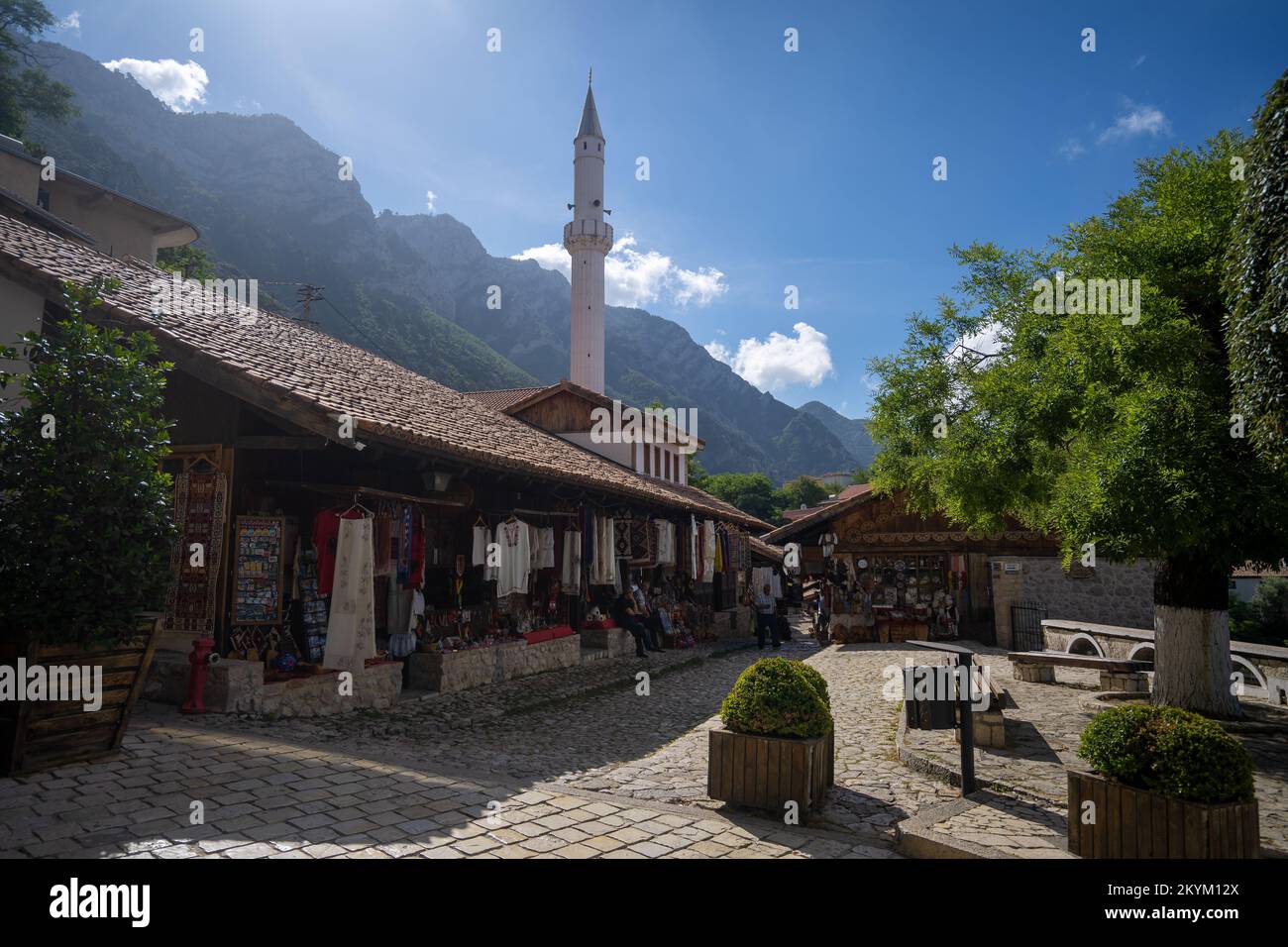 Traditional Ottoman market in Kruja, birth town of National Hero ...