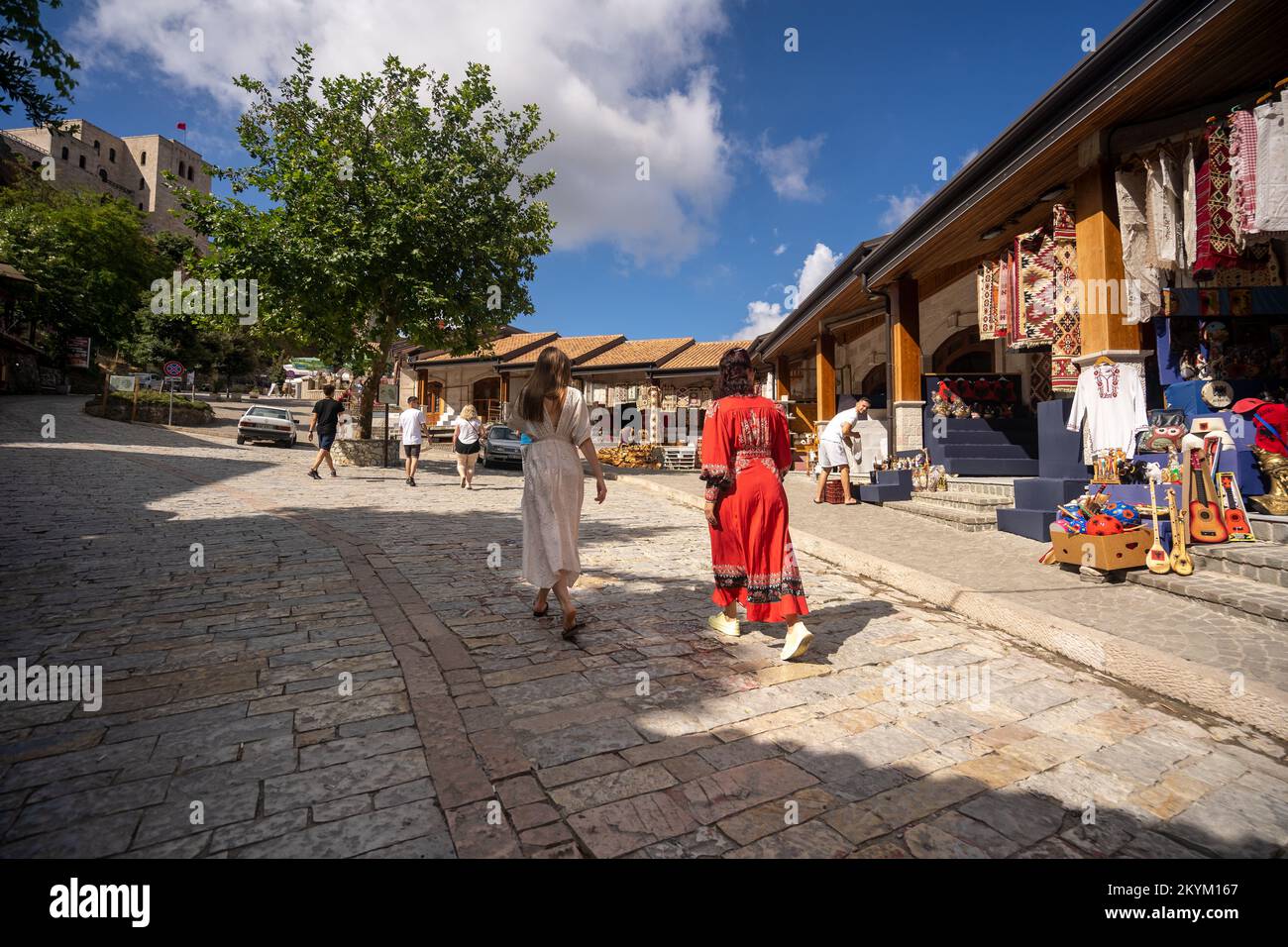 Traditional Ottoman market in Kruja, birth town of National Hero ...