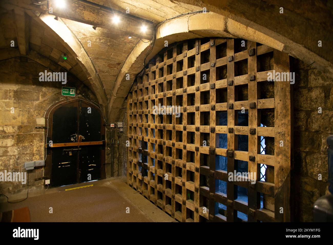 The Portcullis at Monk bar, Goodramagte in York,North Yorkshire. One of ...
