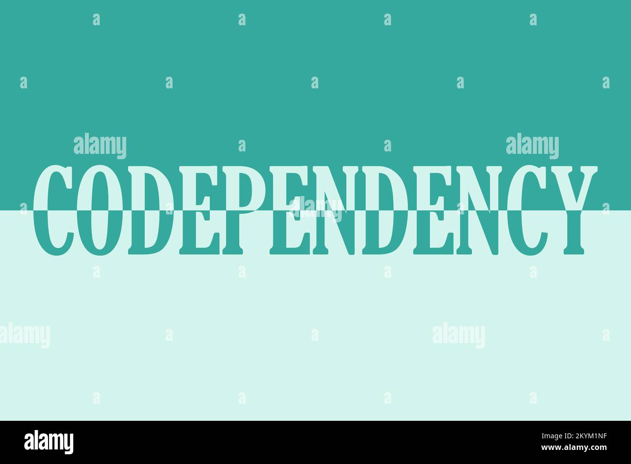 Codependency, icon. Logo. Colorful typography banner with single word. Text caption, art ...