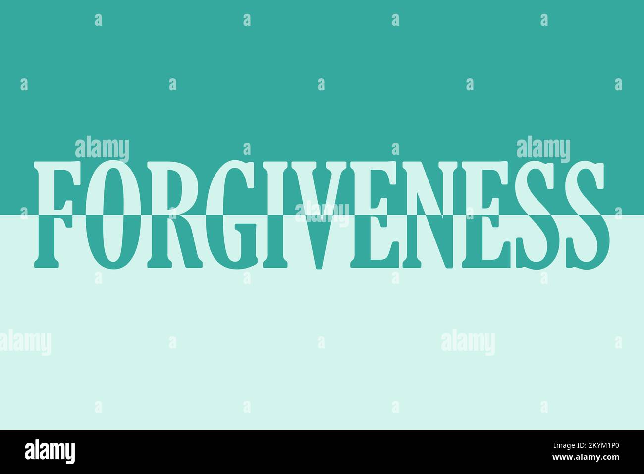 Forgiveness, icon. Logo. Colorful typography banner with single word. Text caption, art ...