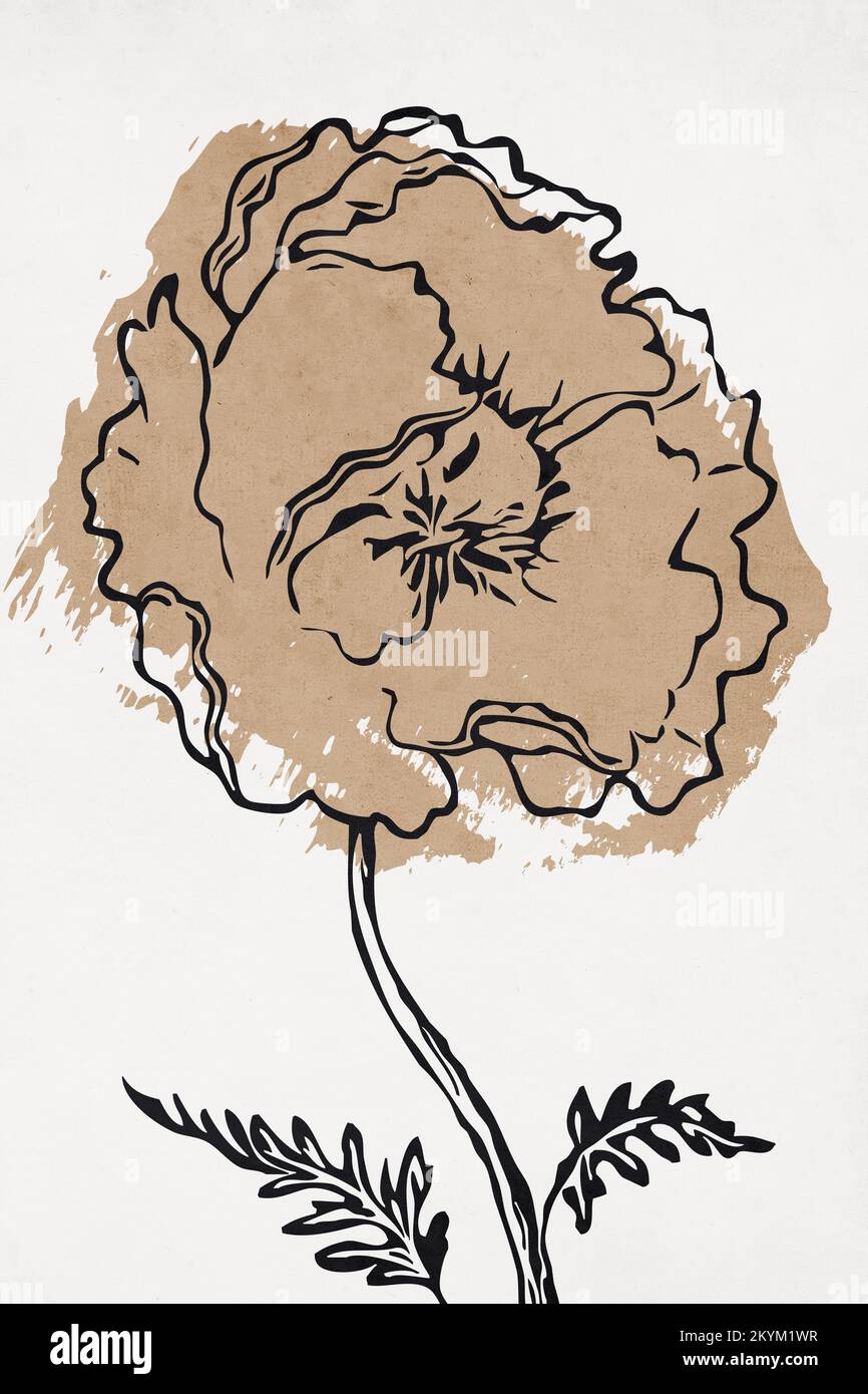 Printable trendy botanical card. Use for cover, wallpaper, wall art ...