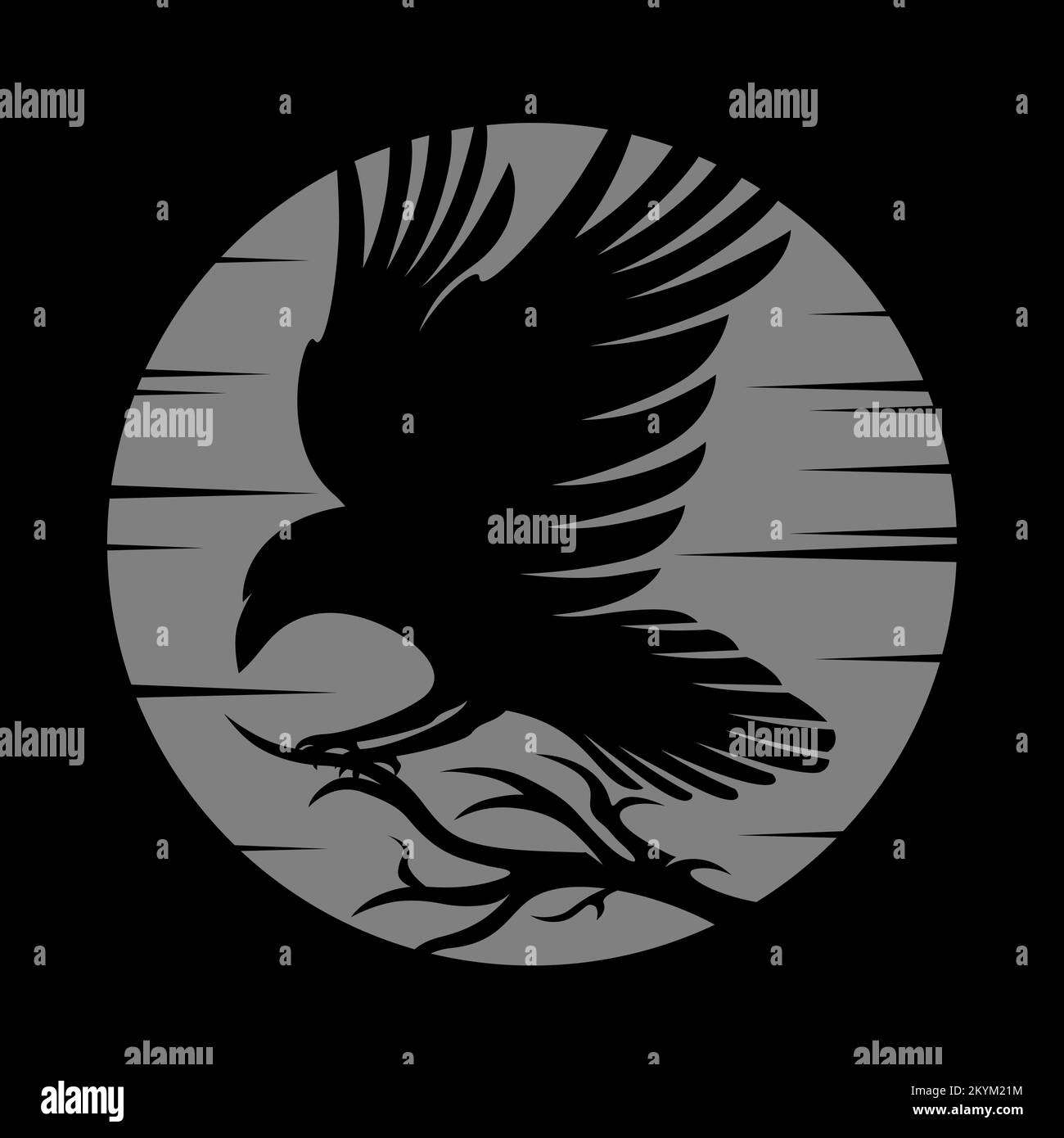 Modern silhouette black raven logo Stock Vector Image & Art - Alamy