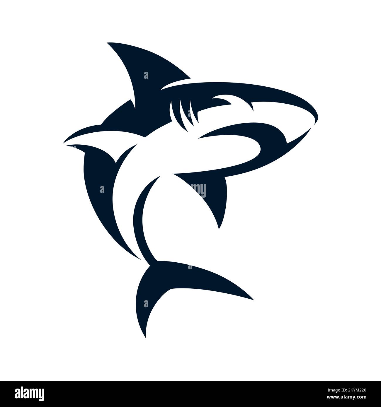 Modern simple white shark logo Stock Vector Image & Art - Alamy