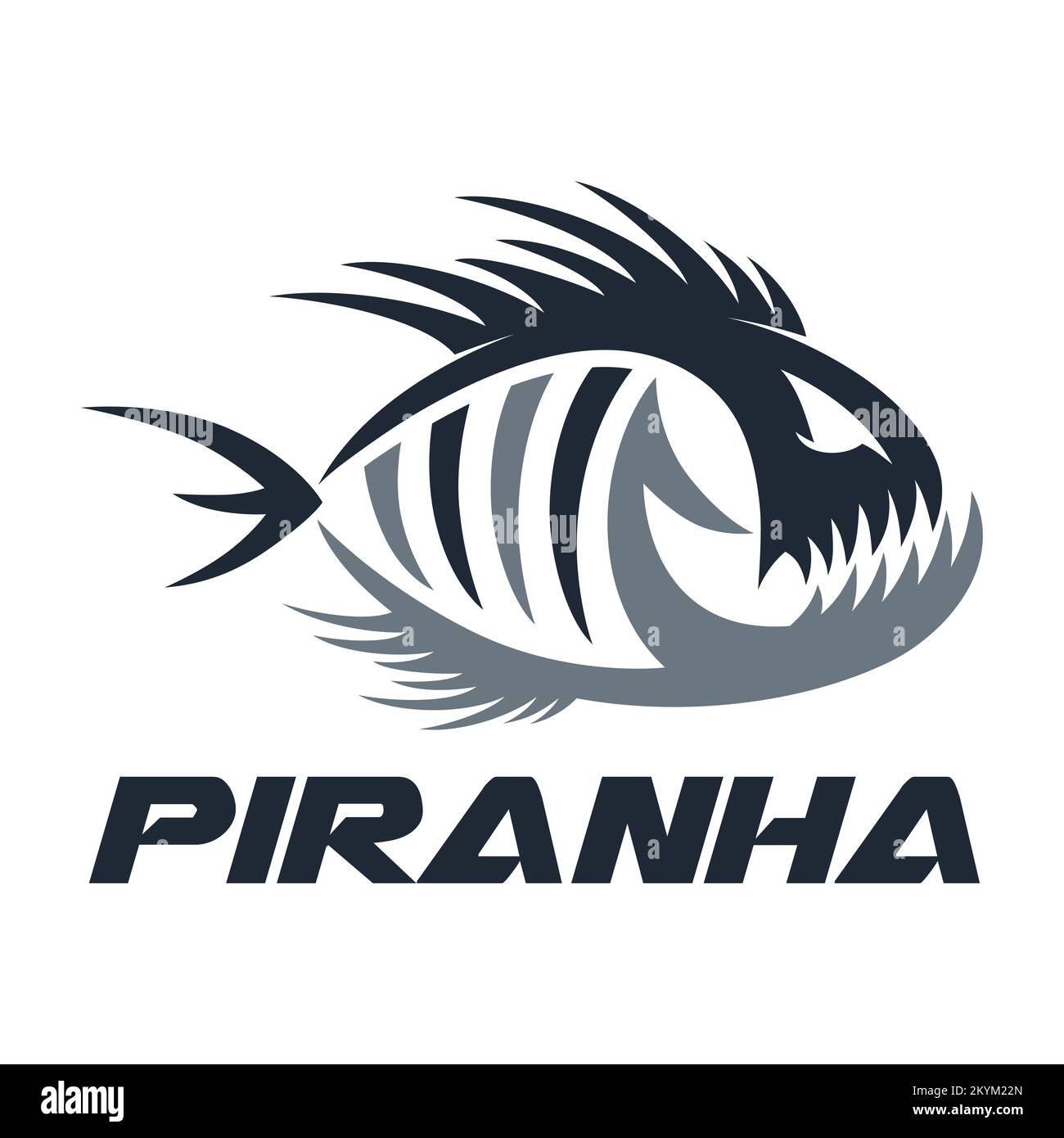 Modern fish predator piranha logo Stock Vector Image & Art - Alamy