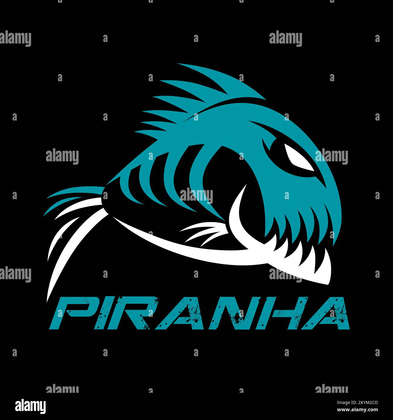 Modern fish predator piranha logo Stock Vector Image & Art - Alamy