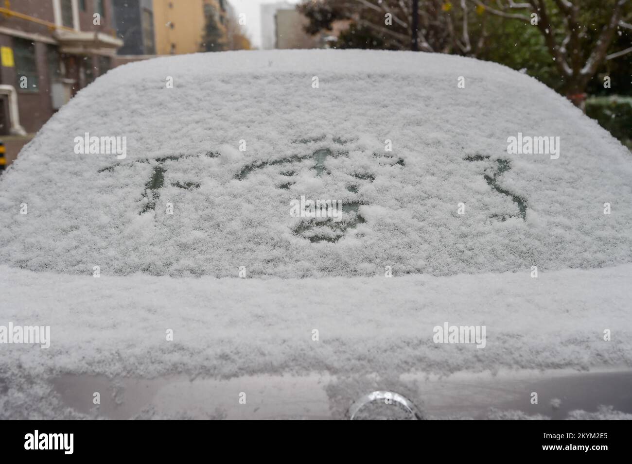 The snow views of the Dayan Pagoda in Xi'an City, northwest China's ...
